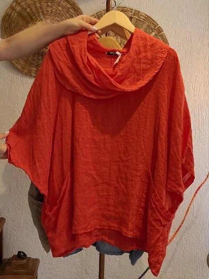 Tanith - Relaxed Fit 3/4 Sleeve Draped Neck Blouse – Nelson & Parker™